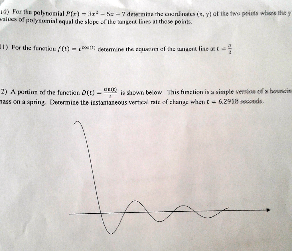 Solved Io) For the polynomial P(x) - 3x2-5x - 7 determine | Chegg.com