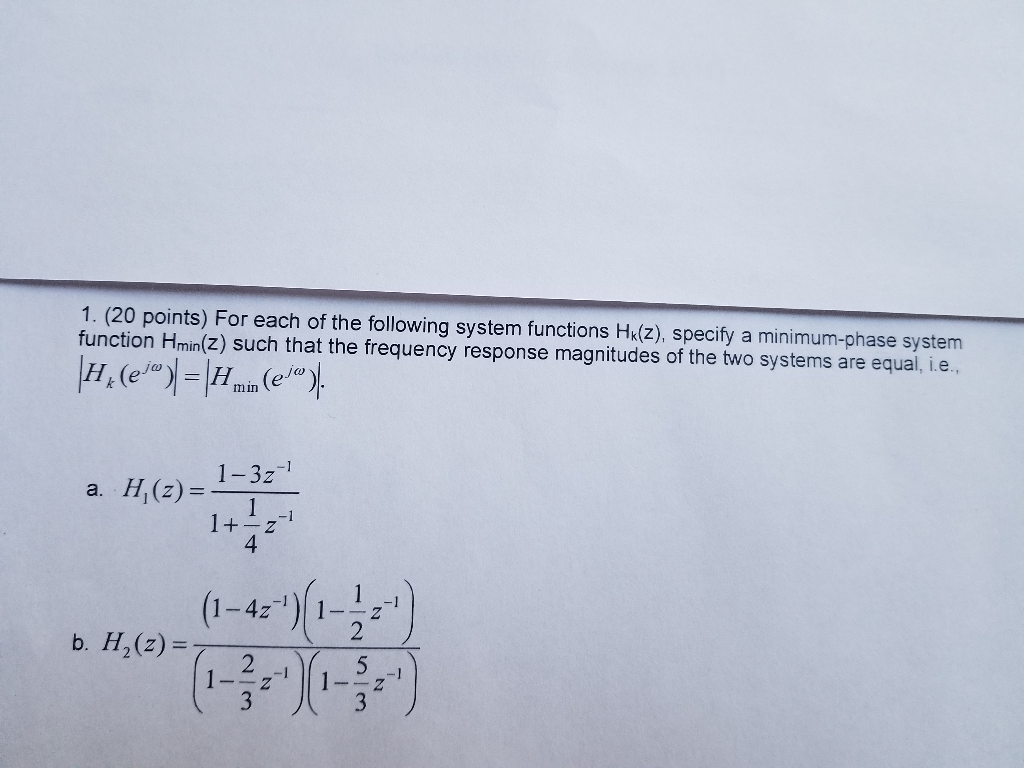 Solved 1. (20 points) For each of the following system | Chegg.com
