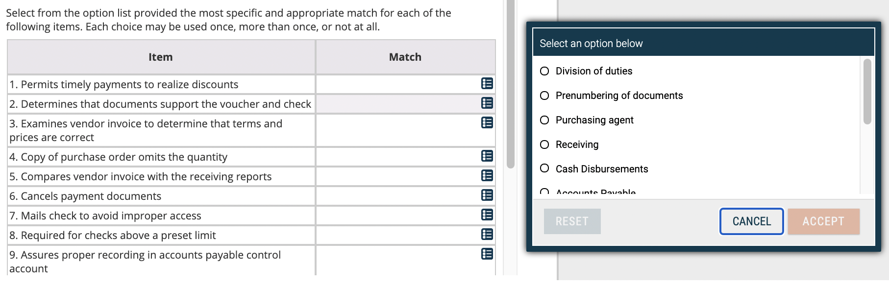 Select from the option list provided the most | Chegg.com