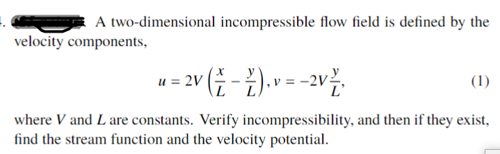 Solved A two-dimensional incompressible flow field is | Chegg.com
