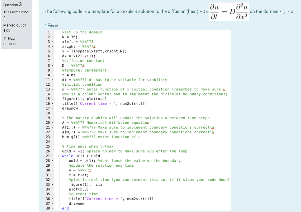 Question 3 Tries remaining: The following code is a | Chegg.com