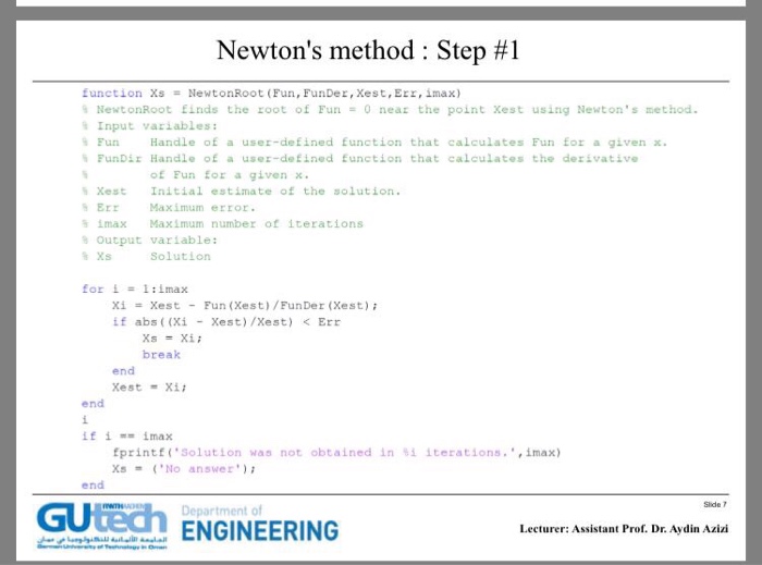 Solved 1. Modify the function NewtonRoot that is reviewed in | Chegg.com