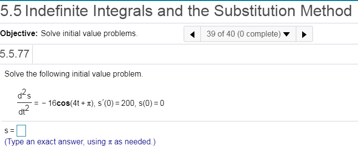 Solved 5.5 Indefinite Integrals and the Substitution Method | Chegg.com