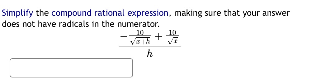 Simplify the compound rational expression, making | Chegg.com