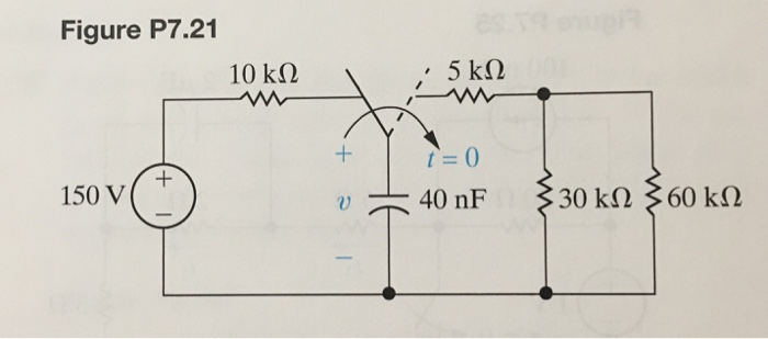 Solved 7.21 The switch in the circuit in Fig. P7.21 has been | Chegg.com