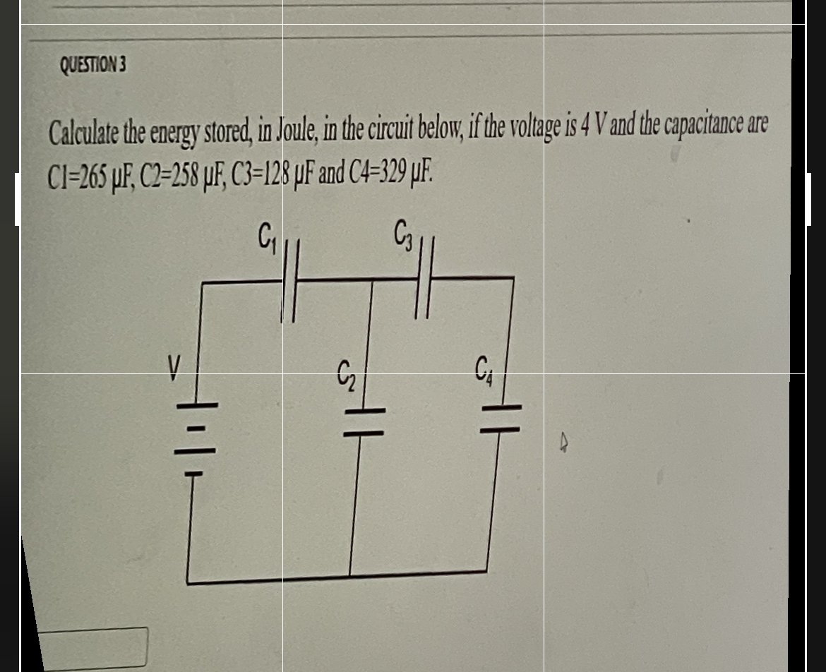 Solved Calculate the energy stored, in Joule, in the circuit | Chegg.com