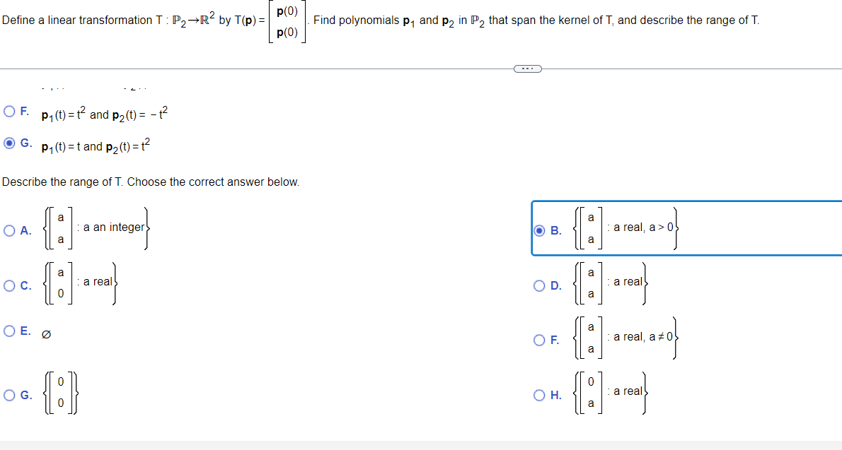 Solved Define a linear transformation T:P2→R2 ﻿by | Chegg.com