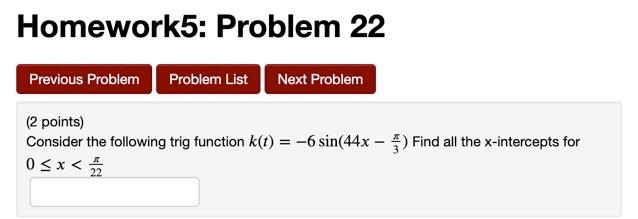 Solved Homework5 Problem 22 Previous Problem Problem List 
