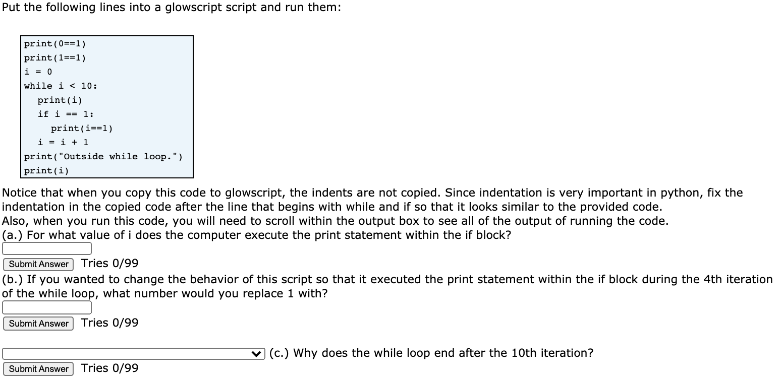 Solved Put the following lines into a glowscript script and | Chegg.com