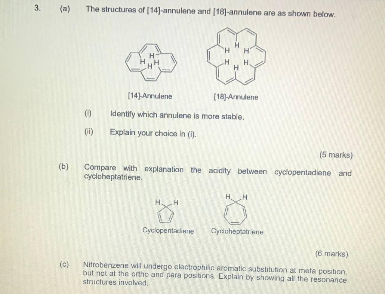 Solved 3. (a) The structures of [14]-annulene and | Chegg.com