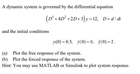 Solved A dynamic system is governed by the differential | Chegg.com