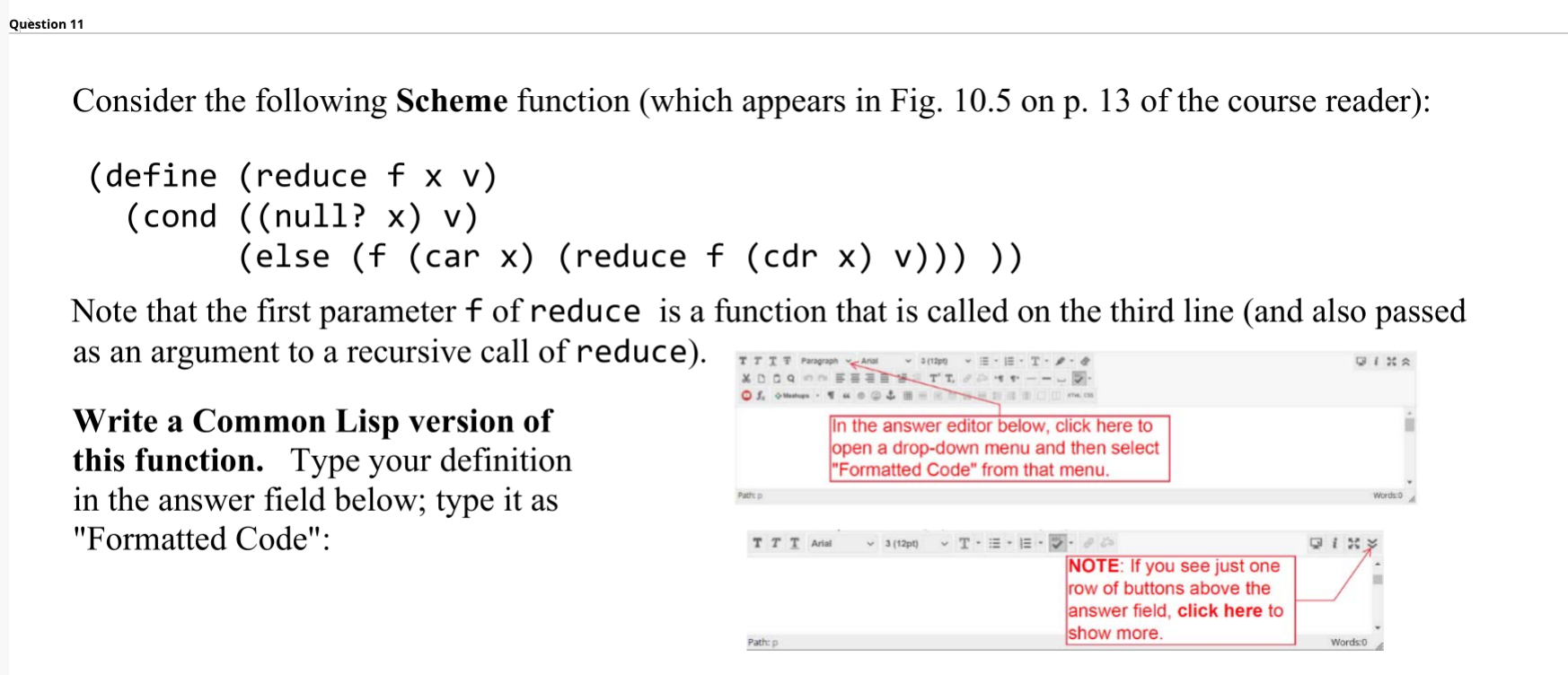 Solved Question 11 Consider the following Scheme function | Chegg.com