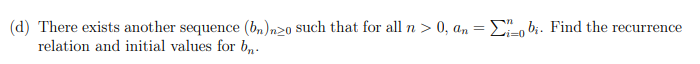 Solved Q1 Consider The Recurrence Relation An 3