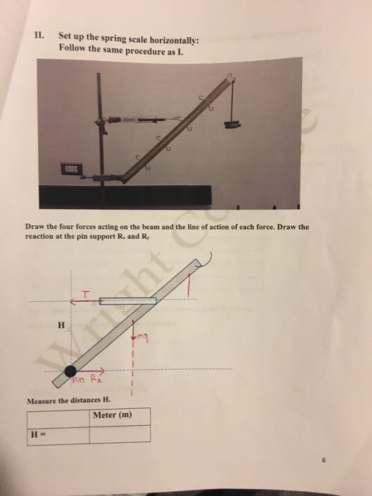 Solved Procedure: I. Set up the beam horizontally Use the | Chegg.com
