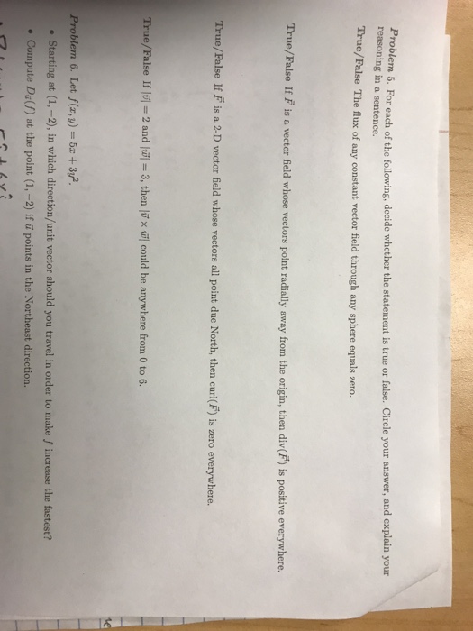 Solved Problem 5. For each of the following, decide whether | Chegg.com