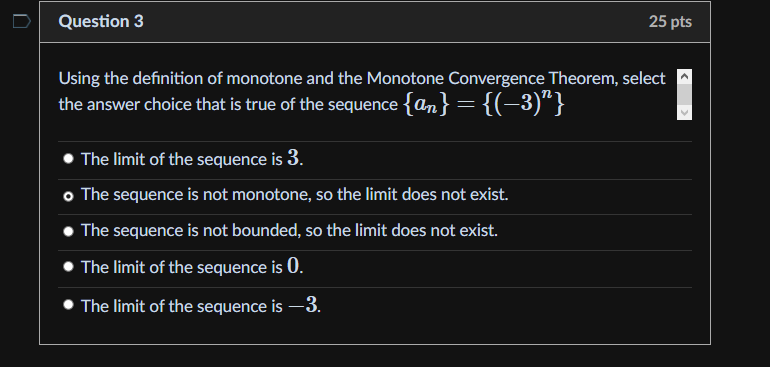 Solved Question 3 25 pts Using the definition of monotone | Chegg.com