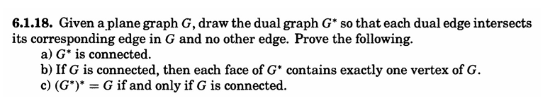 Solved 6.1.18. ﻿Given a plane graph G, ﻿draw the dual graph | Chegg.com