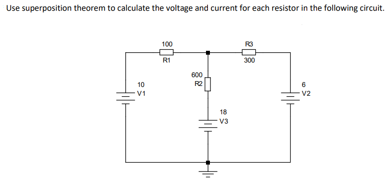 Solved Use superposition theorem to calculate the voltage | Chegg.com