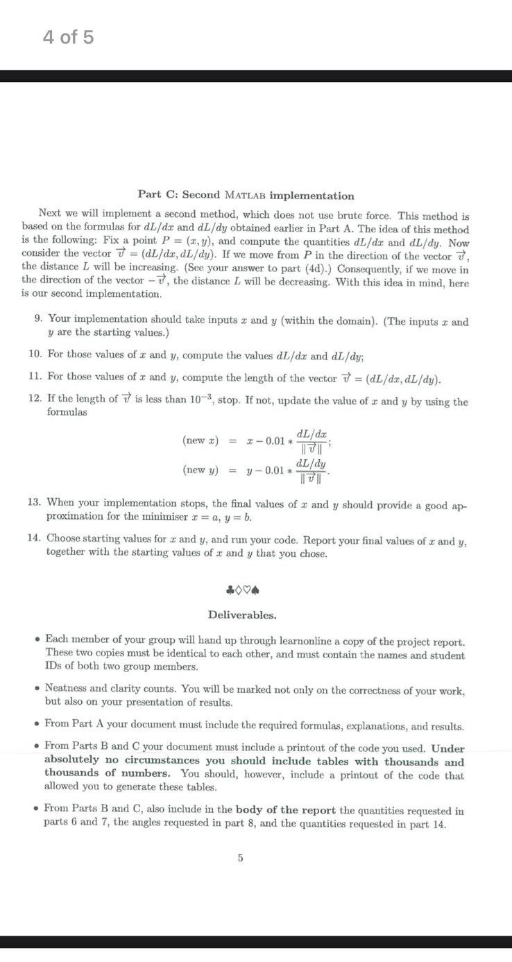Solved The Project: Distance minimisation This project is | Chegg.com