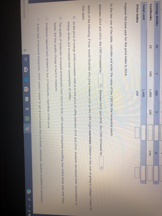 Solved 100 1,000 1,400 100 10 100 120 150 In the last row | Chegg.com
