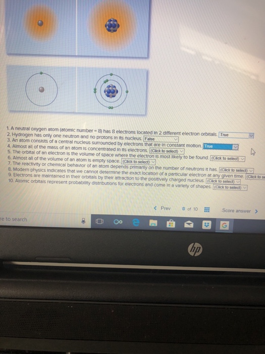 Solved 1. A neutral oxygen atom (atomic number-8) has 8 | Chegg.com
