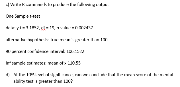 Solved A test of mental ability has been constructed such | Chegg.com