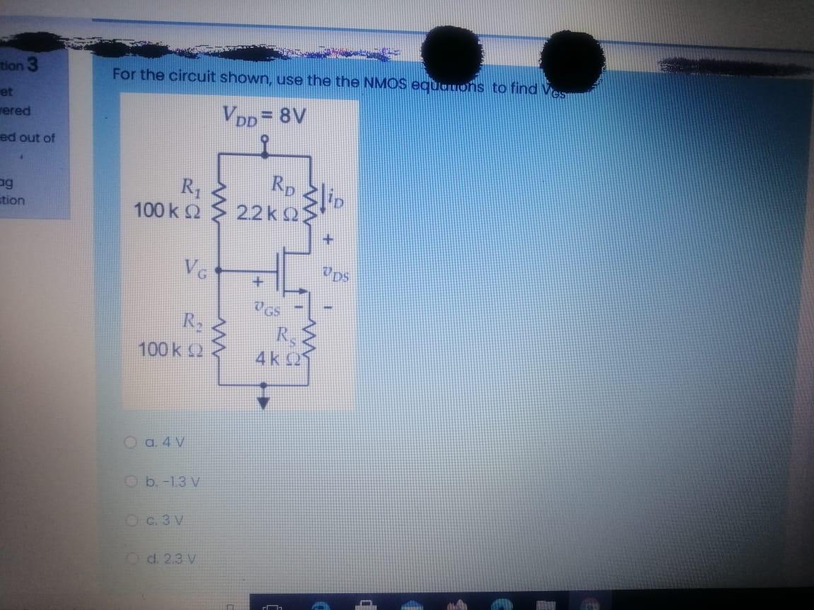 Solved For the circuit shown, use the the NMOS equations to | Chegg.com