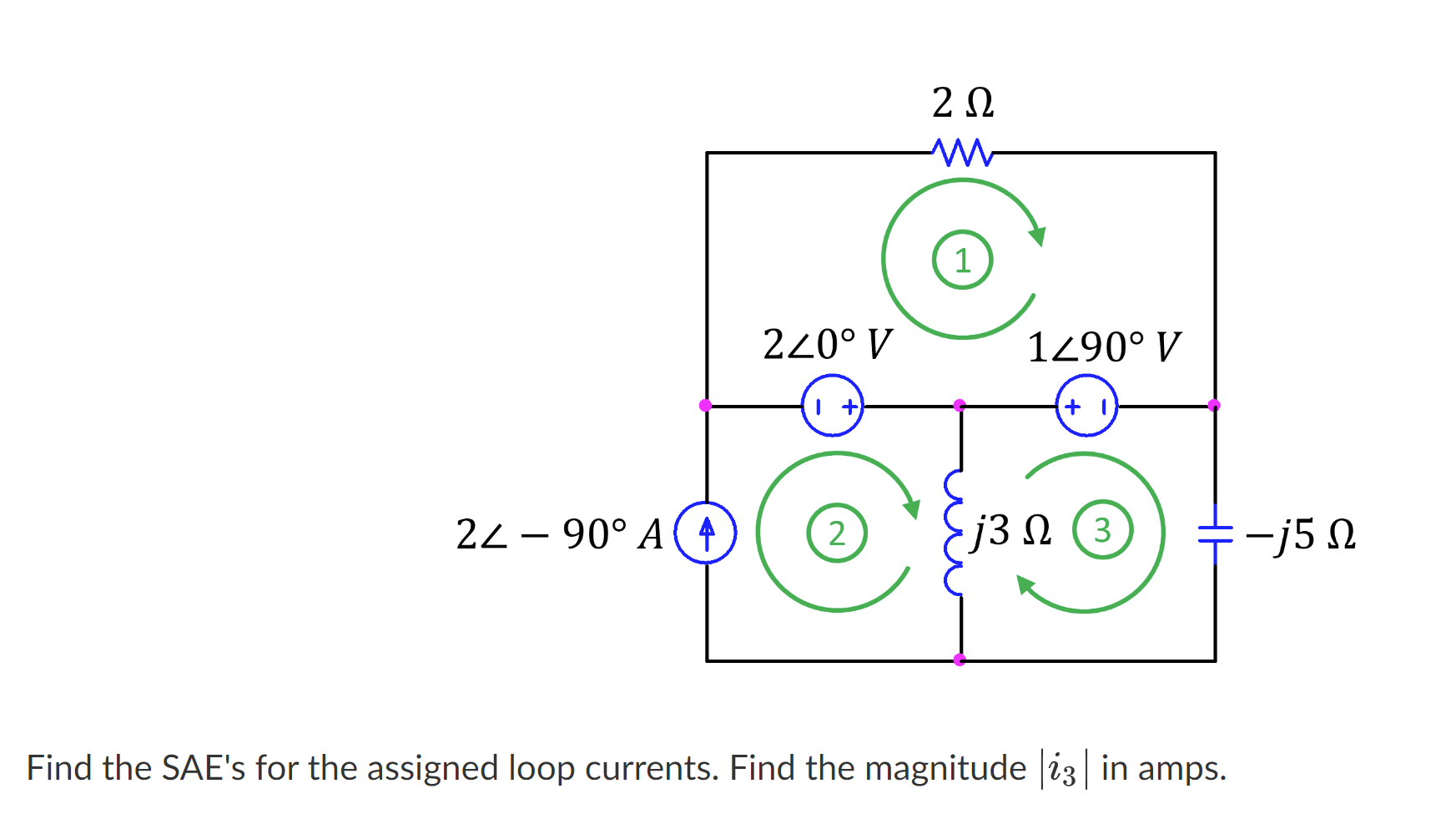 Solved Find the SAE's for the assigned loop currents. Find | Chegg.com