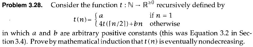 Solved Problem 3.28. Consider the function t : N- R20 | Chegg.com