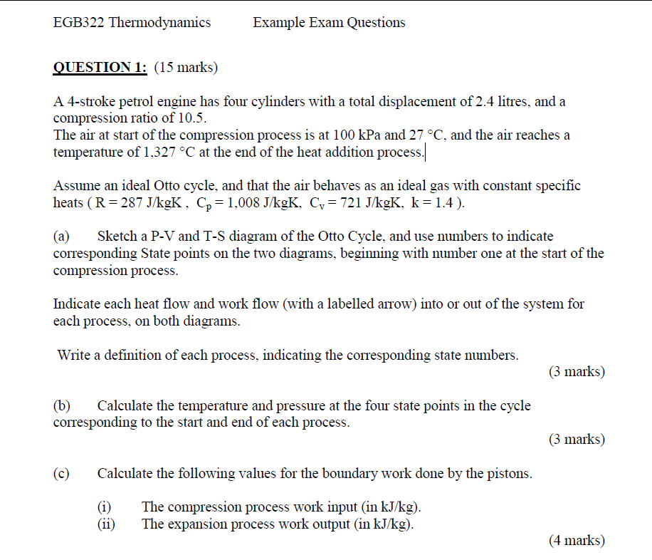 Solved EGB322 Thermodynamics Example Exam Questions QUESTION | Chegg.com