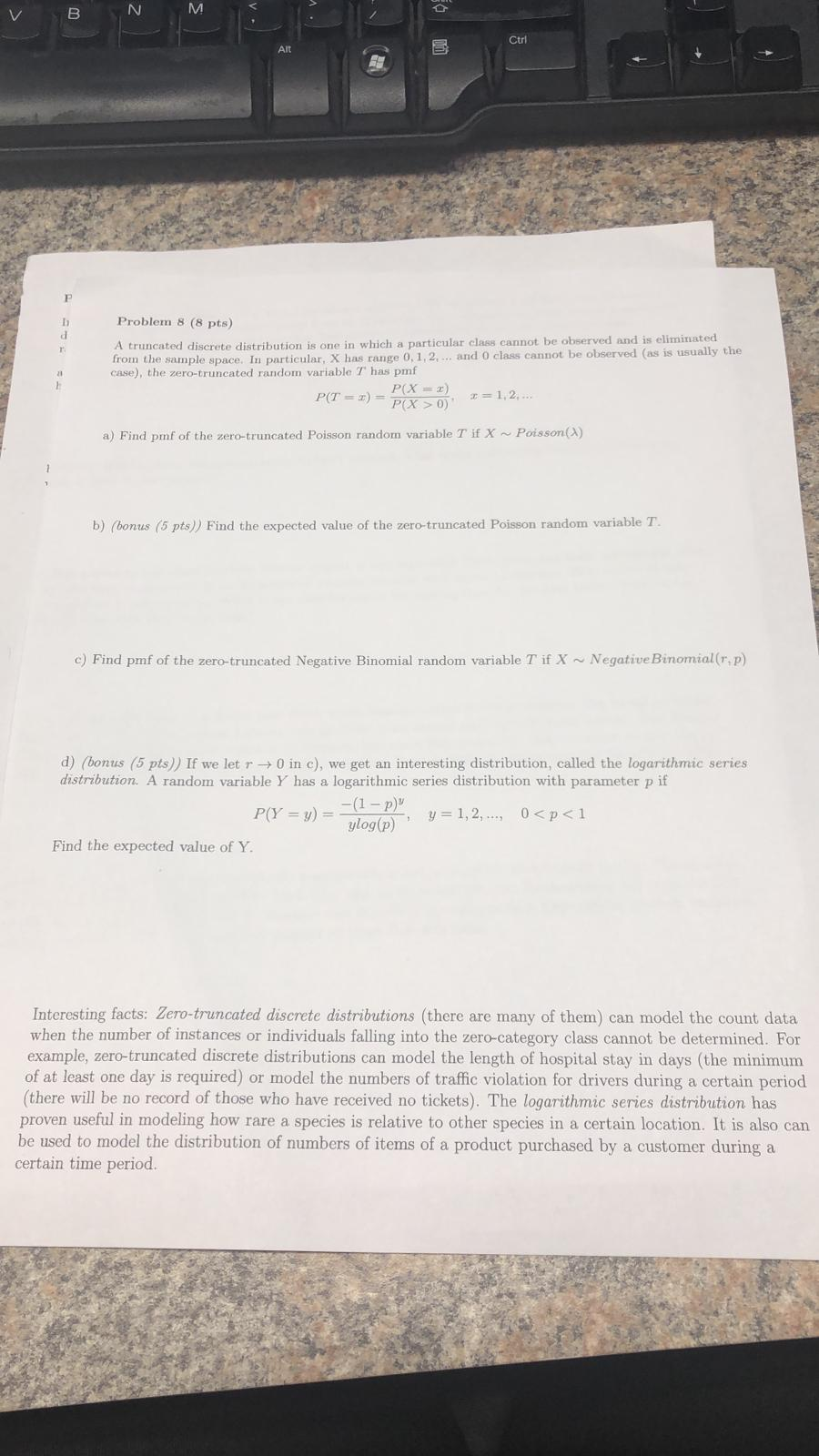 Solved V M Ctrl Problem 8 8 Pts A Truncated Discrete