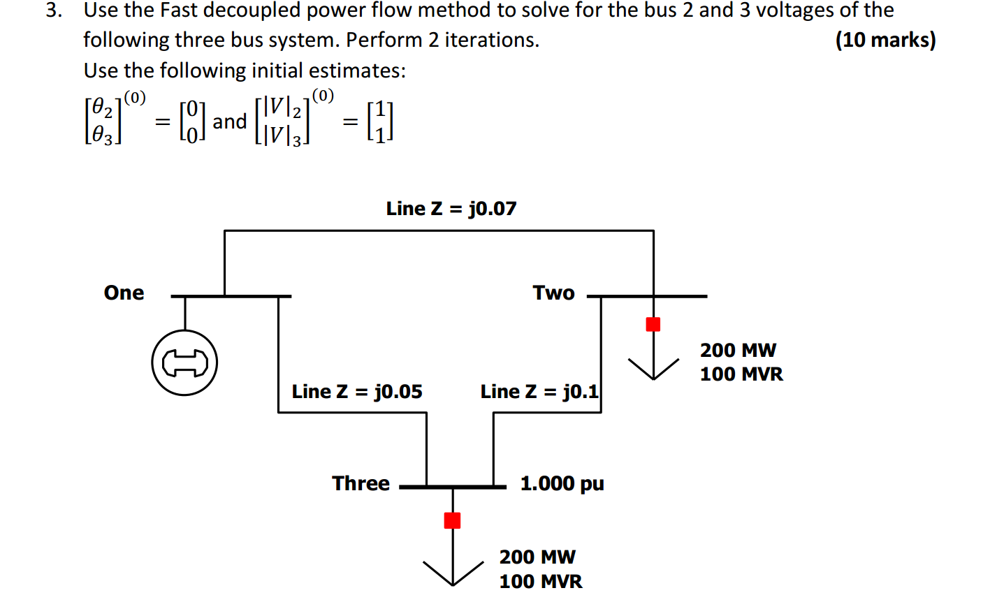 Solved 3. Use the Fast decoupled power flow method to solve | Chegg.com