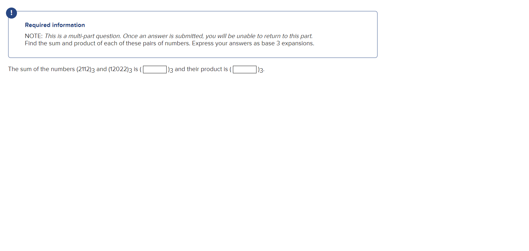 Solved Required information NOTE: This is a multi-part | Chegg.com