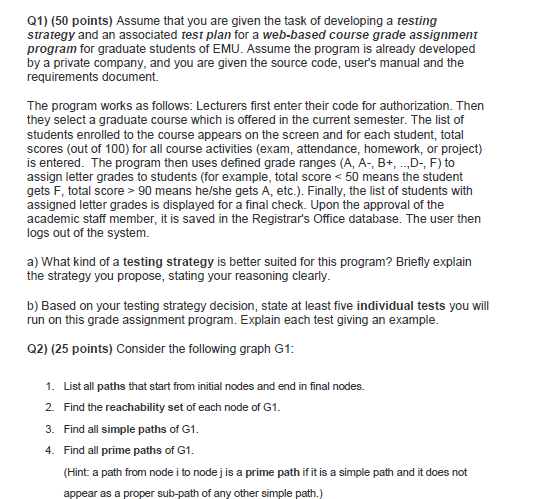 Solved Q1) (50 points) Assume that you are given the task of | Chegg.com