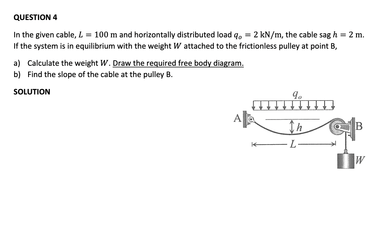 Solved QUESTION 4 = In the given cable, L = 100 m and | Chegg.com