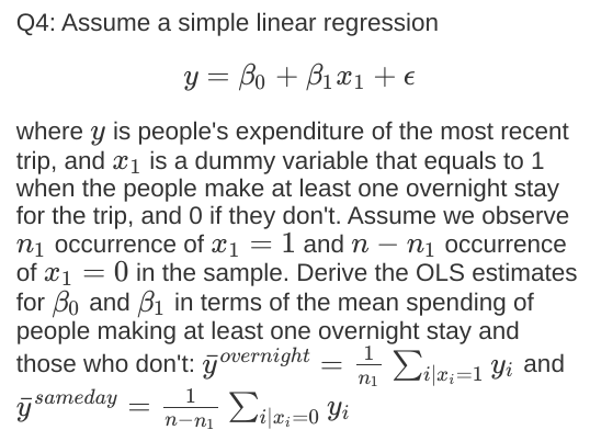 Solved Q4: Assume a simple linear regression y= Bo + B1x1 te | Chegg.com