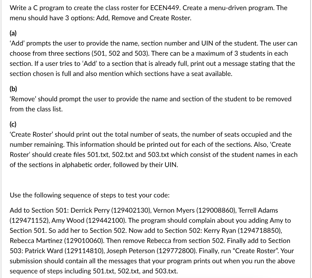 The coding language is in C which I am very | Chegg.com