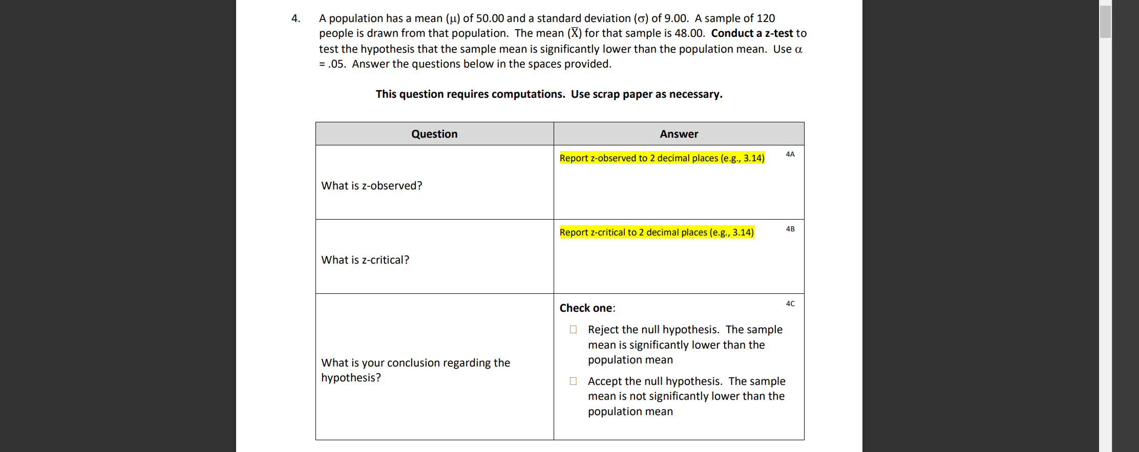 Solved 3. A researcher collected the following data on two | Chegg.com