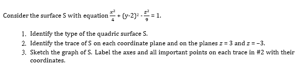 Solved Consider the surface S with equation * + (y-22 = 1. | Chegg.com