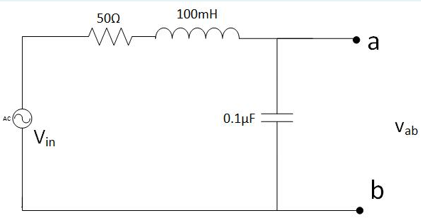 Solved Given Vin =12cos(10,000t) Find the Thévenin phasor | Chegg.com