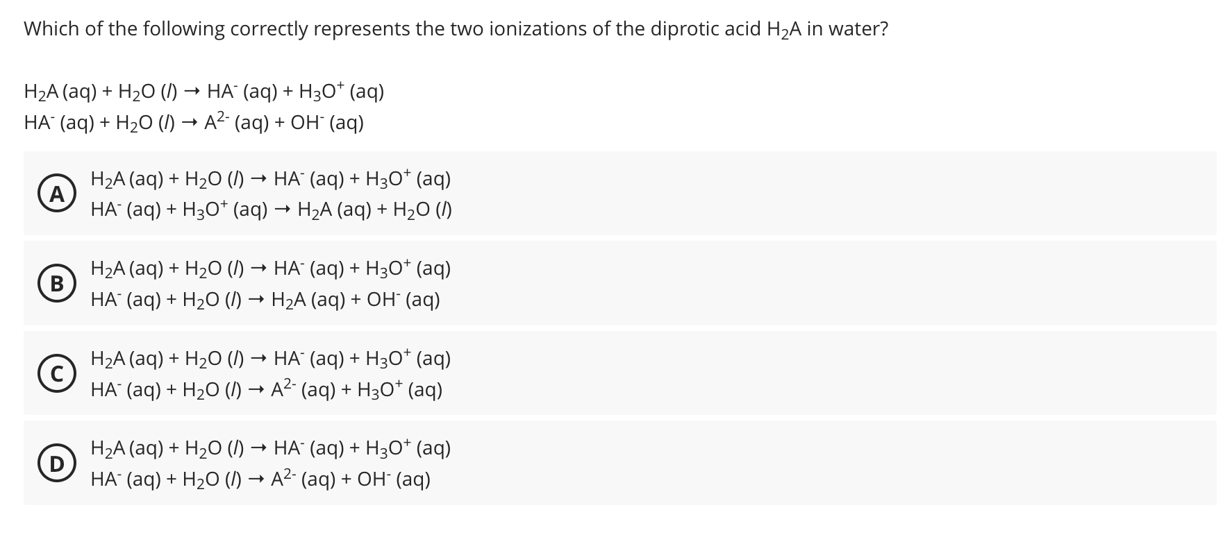 Solved Which of ﻿the following correctly represents the two | Chegg.com