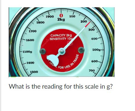 Solved What is the reading for this scale in g ?EOG Growth | Chegg.com