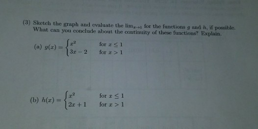 Solved (3) Sketch the graph and evaluate the lim for the | Chegg.com