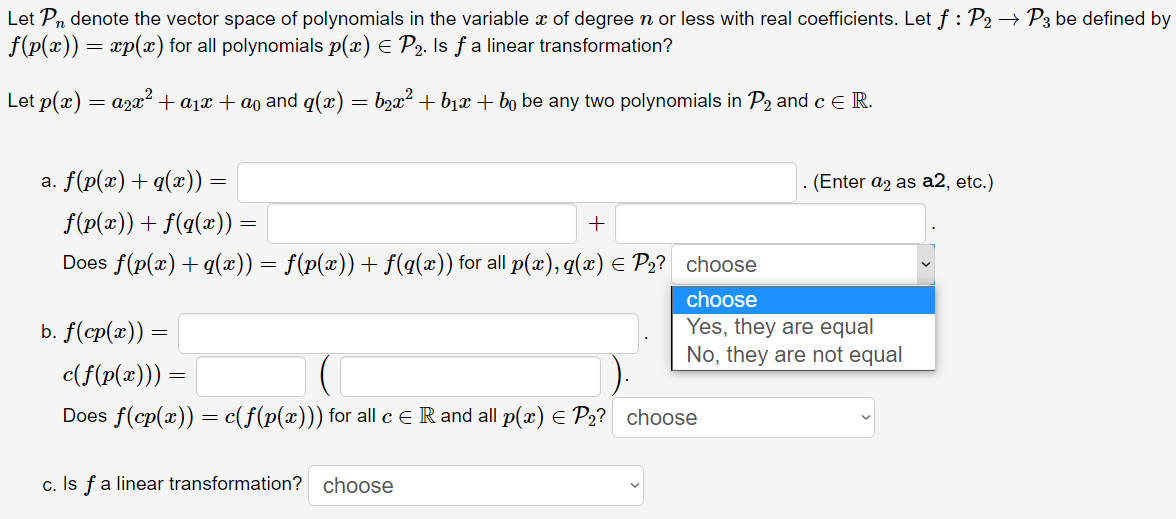 Solved Let P_n denote the vector space of polynomials in the | Chegg.com