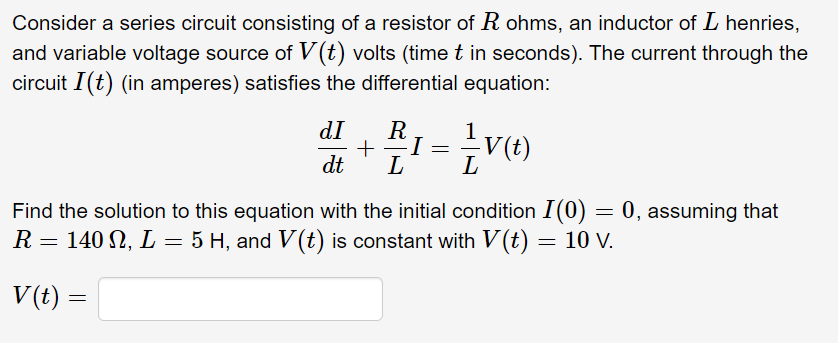 Consider a series circuit consisting of a resistor of | Chegg.com