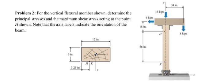 Solved 16 kips Problem 2: For the vertical flexural member | Chegg.com