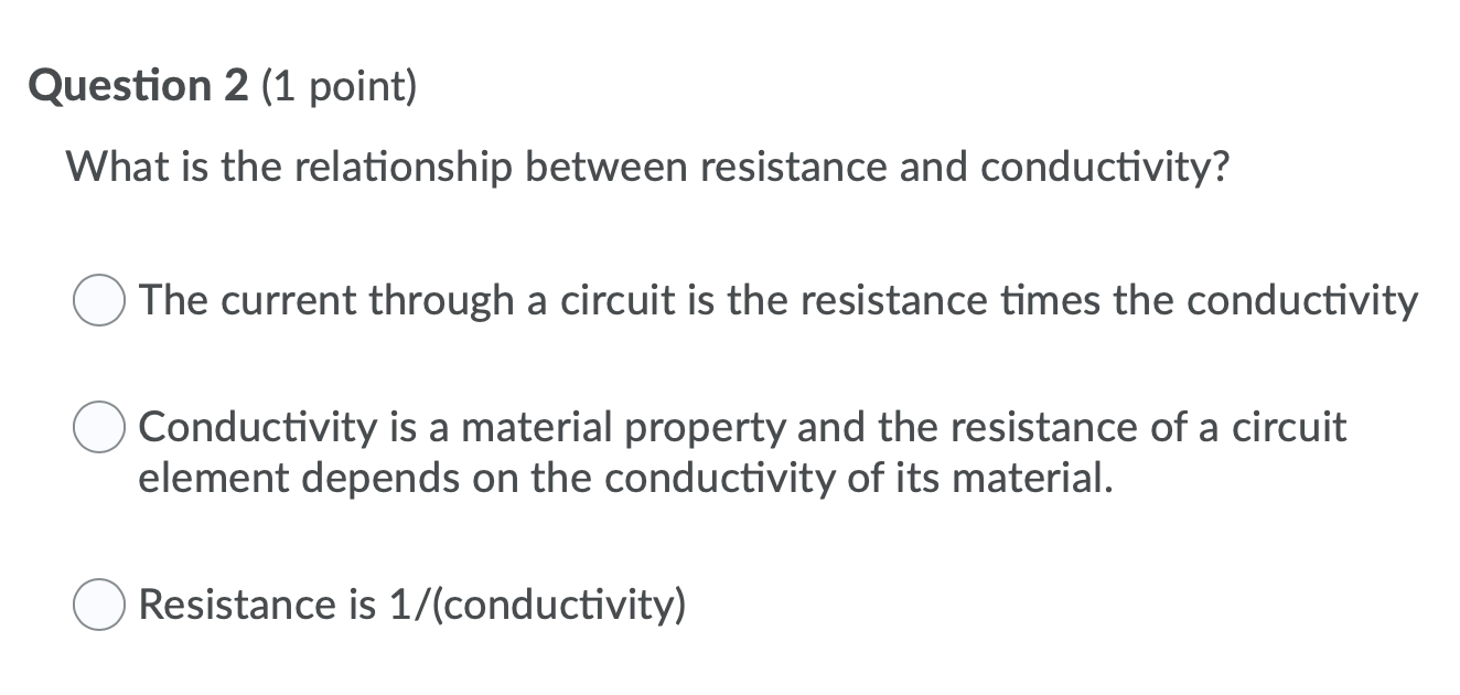 Solved Question 2 (1 point) What is the relationship between | Chegg.com