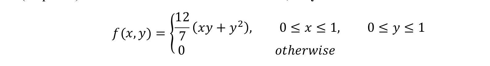 Solved 1. Find the marginal pdf of f_x(x) and f_y(y) 2. | Chegg.com