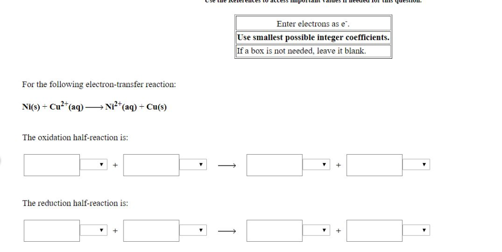 Solved Enter electrons as e . Use smallest possible integer | Chegg.com
