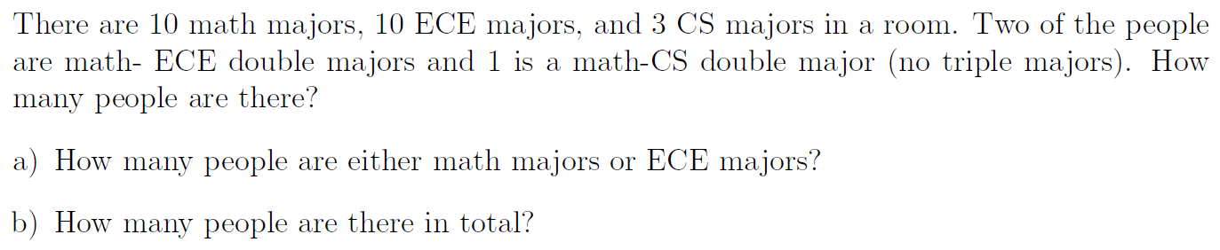 Solved There are 10 math majors, 10 ECE majors, and 3 CS | Chegg.com